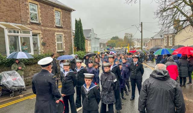 The Remembrance Sunday parade in Pontnewydd