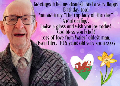 Ethel Caterham Receives Birthday Wishes From Owen Filer - Cwmbranlife